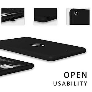 Hocase iPad 9th Generation Case, iPad 10.2 2021 Case, Heavy Duty Shockproof Soft Silicone Rubber Bumper+Hard Plastic Hybrid Protective Case for iPad 9th/8th/7th Generation 10.2 - Black