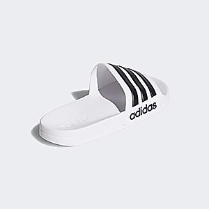 adidas Men's Adilette Shower Slides White/Core Black/White 10