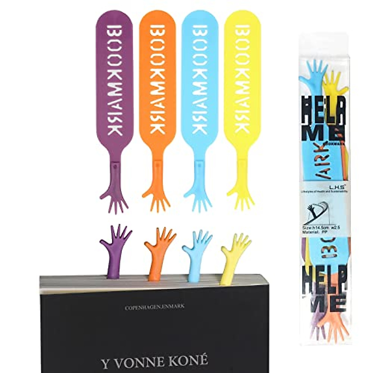 36PCS Funny Bookmarks for Kids, 4 Colors Help Me Bookmarks for Men, 3D Cartoon Book Marks for Book Lover Women Students Readers School Office Supplies