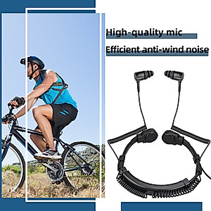 Retevis ETK007 Adjustable Throat Mic Two Way Radio Headset, Finger PTT, for Cycling, for RT22 RT21 H-777 RT68, Compatible with Kenwood Baofeng UV-5R Walkie-Talkie,Walkie Talkie Earpiece(2 Pack)