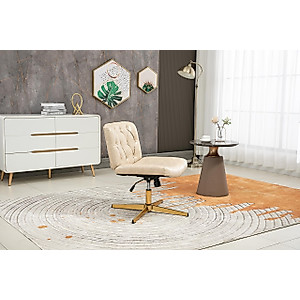 COOLMORE Home Office Desk Chair, Vanity Chair, Modern Adjustable Home Computer Executive Chair Swivel Task Chair for Small Space, Living Room, Make-up, Studying