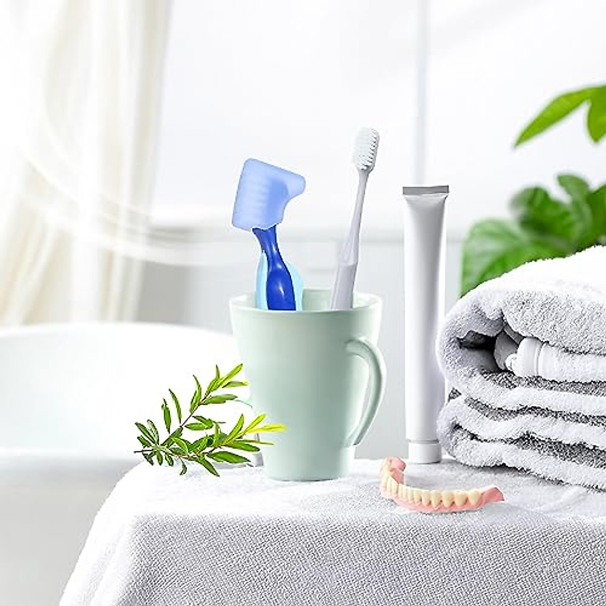 Anbbas Silicone Denture Brush Cover Fit Most Denture Toothbrushes(Pack of 2)