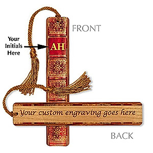 Monogrammed and Personalized (Double Sided) Wooden Bookmark - Made in USA