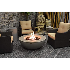 Elementi Lunar Bowl High Performance Cast Concrete Fire Pit - Propane