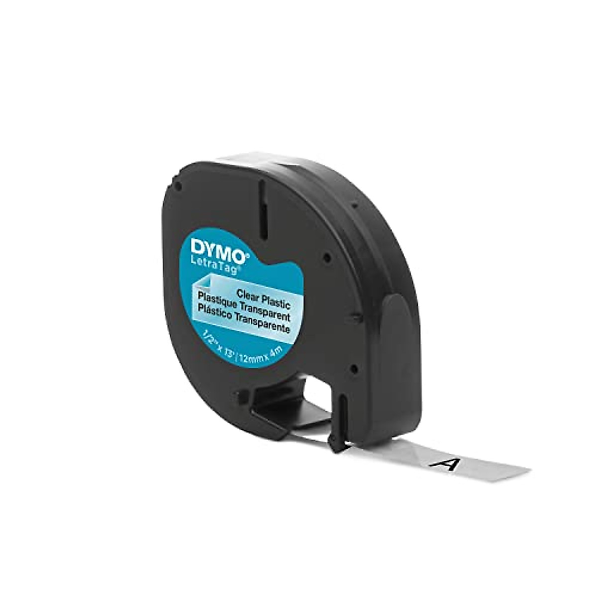DYMO - DYM16952 Authentic LetraTag Labeling Tape for LetraTag Label Makers, Black Print on Clear pastic Tape, 1/2'' W x 13' L, 1 roll (16952)