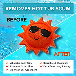 BubbyShine Hot Tub Scum Absorber for Spa Hot Tub Cleaner, Hot Tub Accessories for Adults, Hot Tub Scum Sponge for Hot Tub Oil Absorbing Sponge for Pool Cleaner, Hot Tub Sponge for Scum, 1 Pack