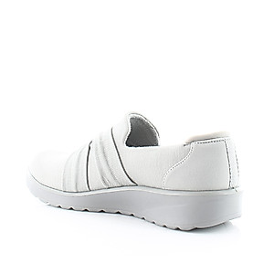 BZees Women's Glimmer Slip-Ons Loafer, Silver Smoke Shimmer, 8 Wide