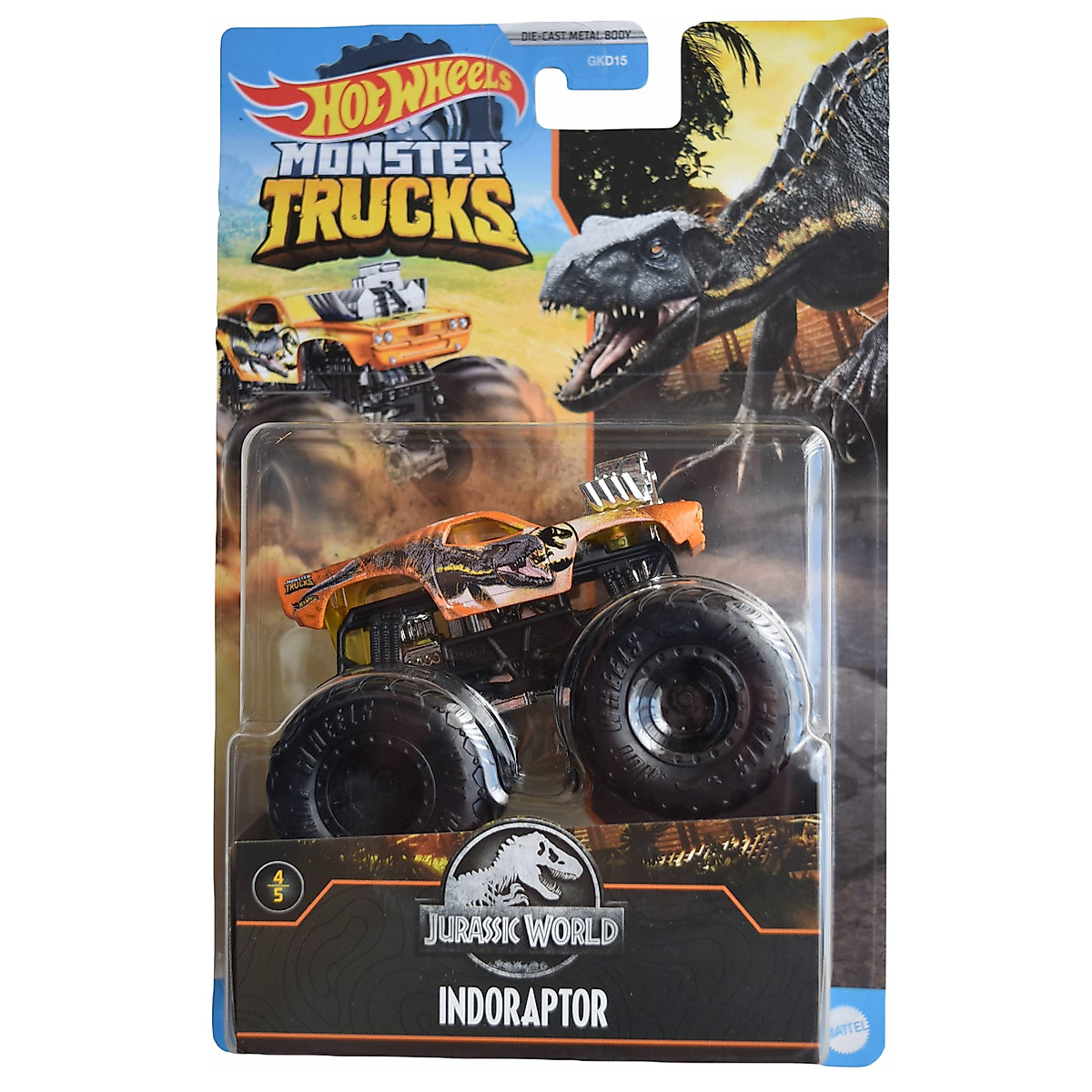 Hot Wheels Monster Trucks Indoraptor, [1:64 Scale] 4/5 Jurassic-Worlds