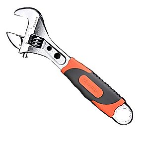 Edward Tools Pro 8" Adjustable Wrench - Carbon Steel Adjusting Design - Crescent Pro Grip for Greater Leverage - Locking Adjustable Width - Spanner Handle