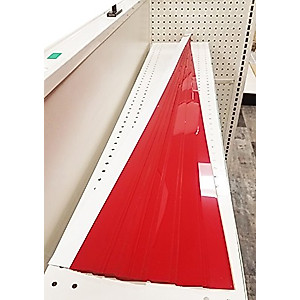 STORE FIXTURES DIRECT Decorative Gondola Shelving Pre Cut Vinyl Insert Strips 48" x 1.25" Shelf C-Channel, Red, 20 Pack