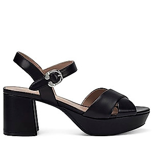 Aerosoles Women's Cosmos Heeled Sandal, Black Leather, 10