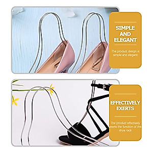 ULTECHNOVO 8pcs Steel Storage Shoes Sandal Display, Silver Boot Shaper Insert Display Hig Organizers Racks, High Stands Stainless Shop Womens Store Supports Shoe Forms: Inserts Showcase