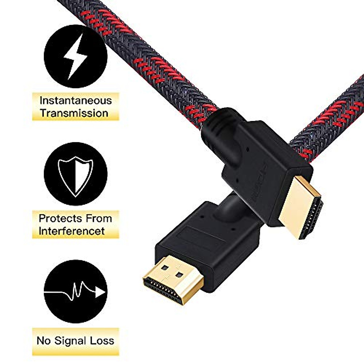 SHULIANCABLE HDMI Cable, Supports 1080p, UHD, FHD, 3D, Ethernet, Audio Return Channel for Fire TVHDTV/Xbox/PS3 (3Ft/1M)