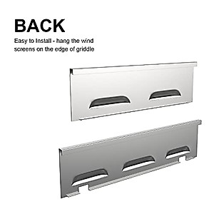 5016 Wind Screen/Wind Guard Replacement Parts for Blackstone 28" Griddle or Other Griddle, for Blackstone 2 Burner Flat Top Gas Grill 28" Griddle 1517, 1853 Cooking Station, Stainless Steel