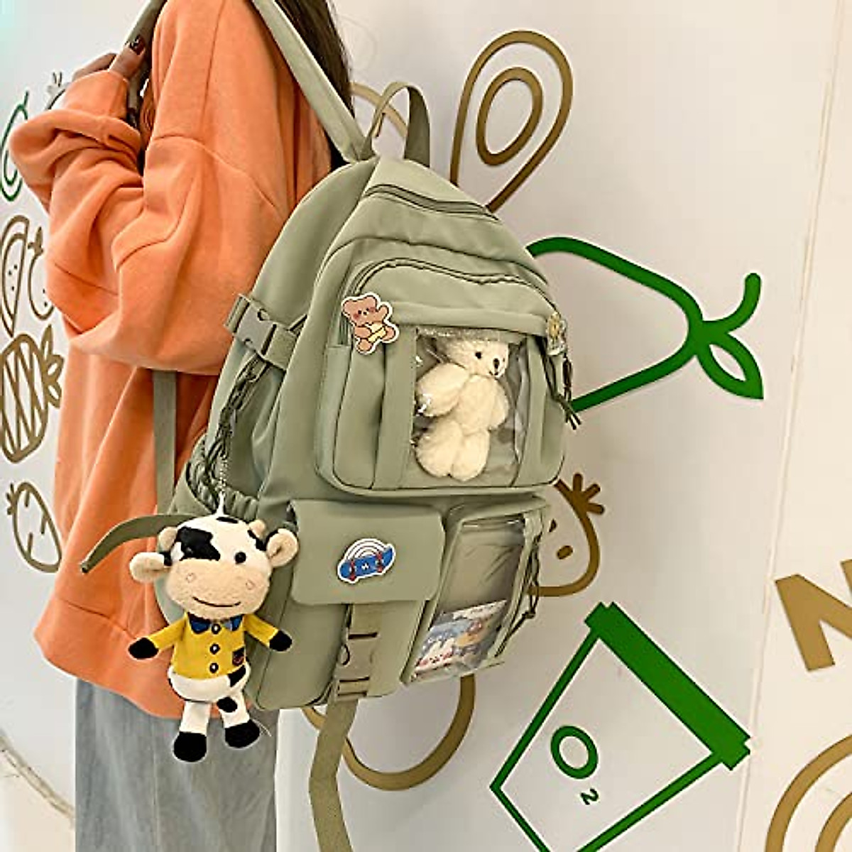 Micjcit College Student Backpack Waterproof And Wear-Resistant Leisure Business Sports Backpack Computer Bag Free Doll