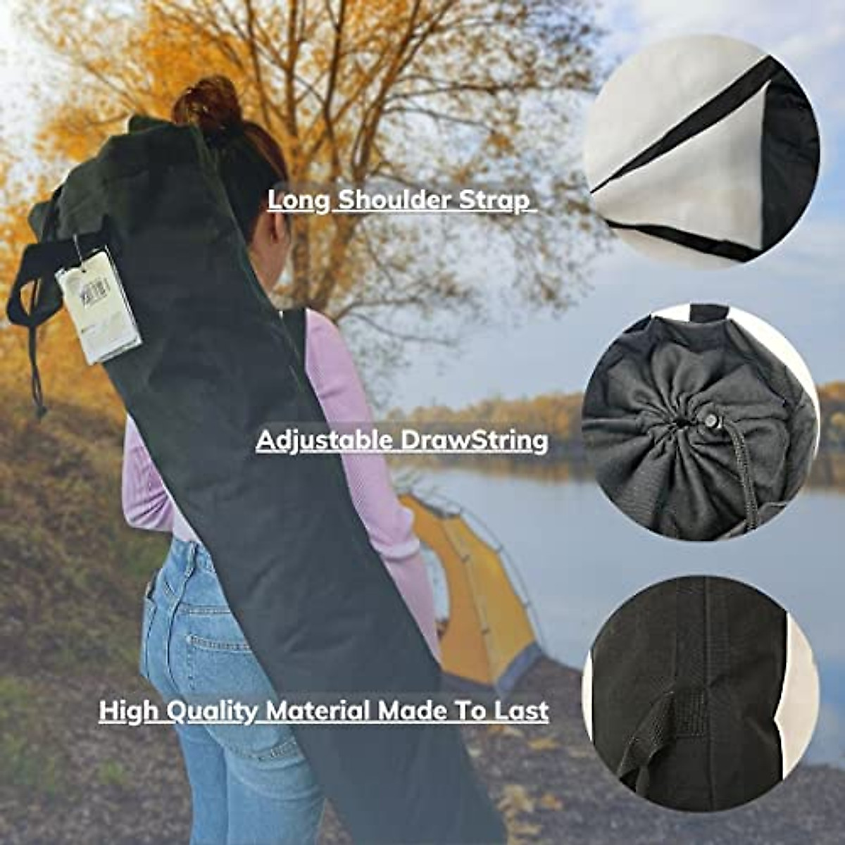 NGIL Black Camping Chair Replacement Bag Chair Carry Bag with Non Adjustable Strap and Wide Drawstring Opening (Replacement Bag Only) Please Read Description for Full Details
