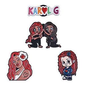 Karol G Enamel Pins Set Funny Women Girls Metal Brooch Pins for Backpacks Hats Bags Clothes Decoration