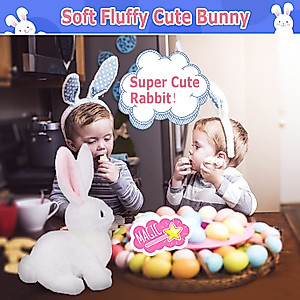Marsjoy 12" White Easter Bunny Plush Toy, Soft Stuffed Animal Rabbit, Realistic Gift for Kids, Toddlers, Baby