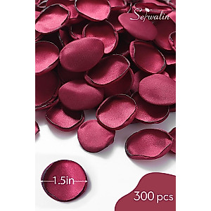Serwalin 300pcs Silk Rose Petals for Weddings Flowers Petals for Valentine's Day Burgundy Petals Fake Rose Petals Flower Girl Petals for Wedding Flower Girl Basket Aisle Runner Bridal Shower