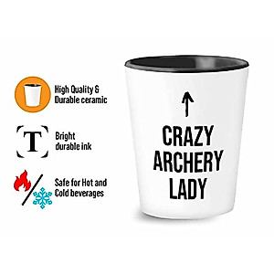 Archery Shot Glass 1.5oz - Archery Lady B - Funny Gift For Archery Coach Athlete Hunt Target Shot Trainer Arrow Bow Sport