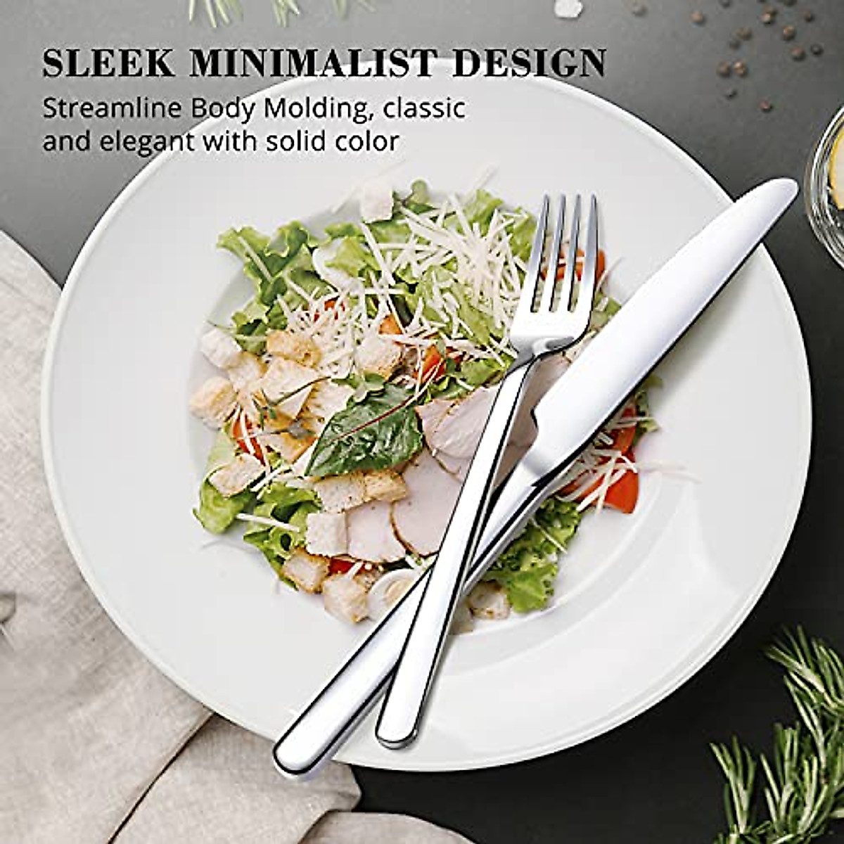 KINGSTONE Silverware Set, 20 Piece Flatware Cutlery Set for 4, 18/10 Stainless Steel Silverware Mirror Polished Dishwasher Safe for Home, Restaurant, Wedding, Party(Silver, 20 pieces for 4)