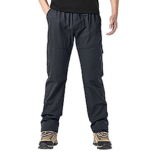 TOWMUS Cargo Pants for Men Men's Outdoor Tactical Pants Rip Stop Lightweight Truck Military Combat Cargo Work Hiking Pants Dark Gray