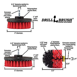 Cleaning Supplies - Drill Brush - The Ultimate Stiff Bristle Cleaning Attachment Kit - Outdoor - Fire Pit - Fountain - Scrub Brush - Garden - Patio - Grout Cleaner - Concrete - Marble - Headstone