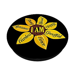 Inspirational Quote Apparel Inspirational Gifts Sunflower PopSockets PopGrip: Swappable Grip for Phones & Tablets