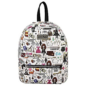 Harry Potter Hogwarts Chibi Characters & Icons All Over Print White Mini Backpack