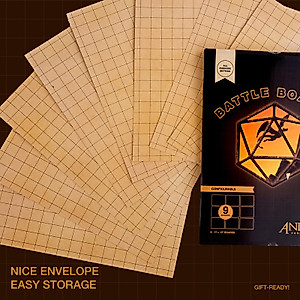 Battle Mat with Grid for Role Playing Game - 9 Pack Mega Pack Andvari Battle Boards