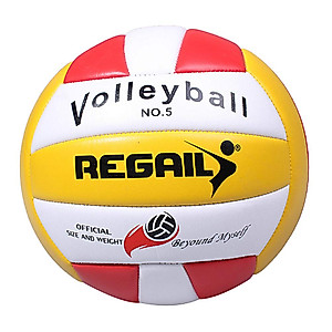BESPORTBLE Standard Volleyball PU Volleyball Soft Sport Ball for Training Games Outdoor Red