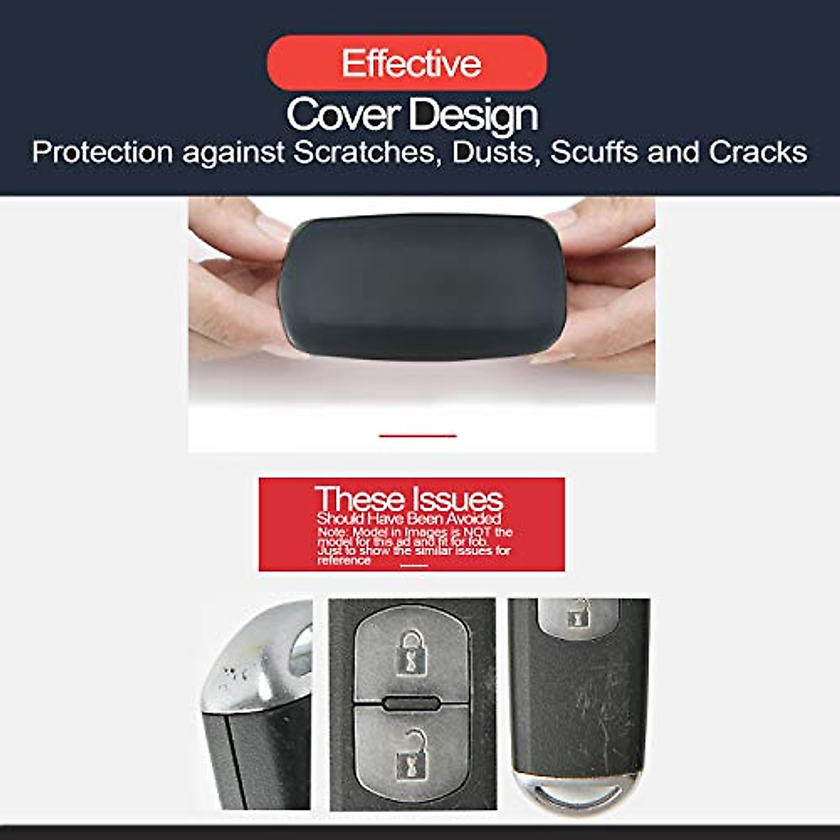 INFIPAR 2pcs Compatible with 2019 2020 RAM 2500 3500 5500 Black Silicone Case Cover Protector Keyless Remote fit 5 Buttons 2019 2020 RAM 2500 3500 4500 5500 Truck Pickup Only for Push Button Start