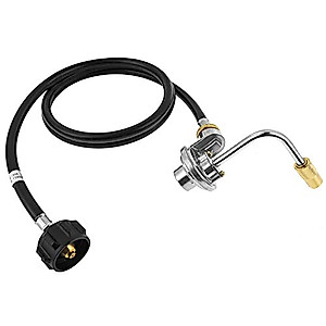 6FT Propane Adapter Hose, 1lb to 20lb Converter with Gas Regulator for Blackstone 17", 22" Tabletop Griddle, Pit Boss PB336GS 2 Burner Table top Gas Griddle and Dash Griddles