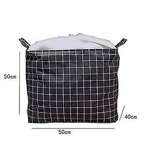 WALNUTA Clothes Storage Large-Capacity Beam Mouth Drawstring Oxford Cloth Cotton Quilt Storage Bag Storage Basket
