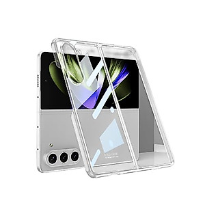 SHIEID Samsung Galaxy Z Fold5 Case, Galaxy Fold 5 Case Slim Hard Case, [Phantom + Electroplated Shell] Lens Protection Cover for Samsung Galaxy Z Fold 5, Transparent