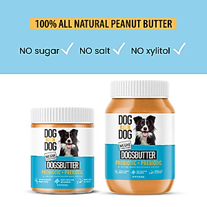 Dog for Dog Peanut Butter with Prebiotic & Probiotics for Dog | Dog Friendly Peanut Butter Treats Improves Immune System & Gut Health | Dog Probiotic Calming Treats for Itchy Skin - Made in The USA