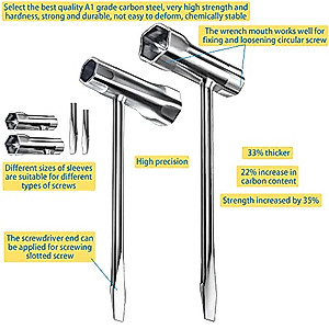 MotBach 6 Pack Chainsaw Screwdriver Wrench Set, 13 by 19 mm, Long and Short Size, Alloy Steel