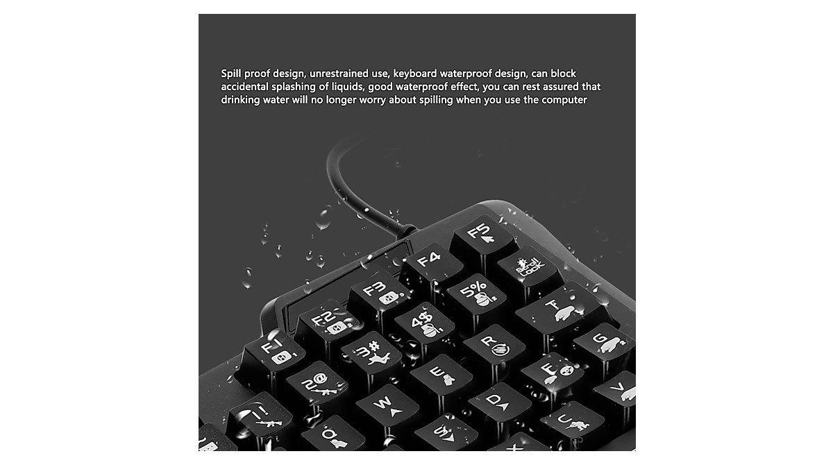 Single Handed Mechanical Gaming Keyboard, Three Color Backlight, 35 Keys Waterproof Keyboard ...