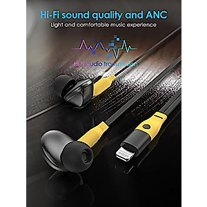 MOOU Lightning Headphones MFi Certified iPhone Earphone Compatible with iPhone 13 13 Pro Max 12 11 Pro iPhone X XS Max XR iPhone 8 Plus Microphone Controller Noise Cancelling Earbuds for iPhone