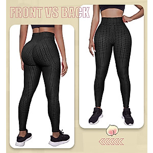 Msicyness Tiktok Trending Leggings Women's High Waist Yoga Pants Ruched Butt Lift Leggings Textured Scrunch Booty Tights