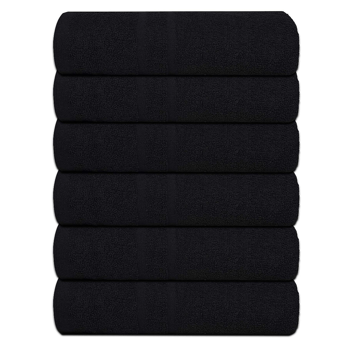 Pristine Linen 100% Cotton Bath Towels Black 22x44 Premium Towels for Bathroom