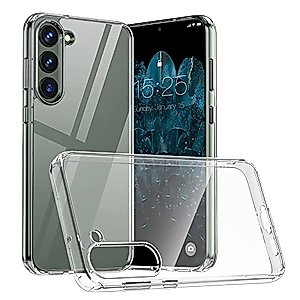 MILPROX Compatible with Samsung Galaxy S23 Clear Case, Cute Case Design for Girls Women, Shockproof Floral Pattern Hard Back for Samsung Galaxy S 23 5G Phone 2023 6.1 Inches-Clear