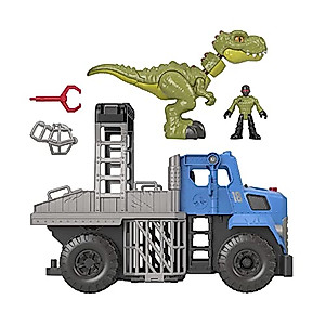 Imaginext Jurassic World Dominion Break Out Dino Hauler Vehicle with T. Rex Dinosaur 5-Piece Playset for Ages 3+ Years