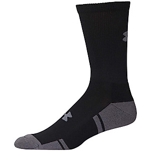 Under Armour Adult Resistor 3.0 Crew Socks, Multipairs , Black/Graphite (12-Pairs) , X-Large