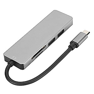 USB C Hub,5 in 1 Type‑C Adapter,for HDTV Multifunction Multiport Card Reader Adapter Docking Station, TypeC/USB3.0/ for HDMI/Memory Card Interface