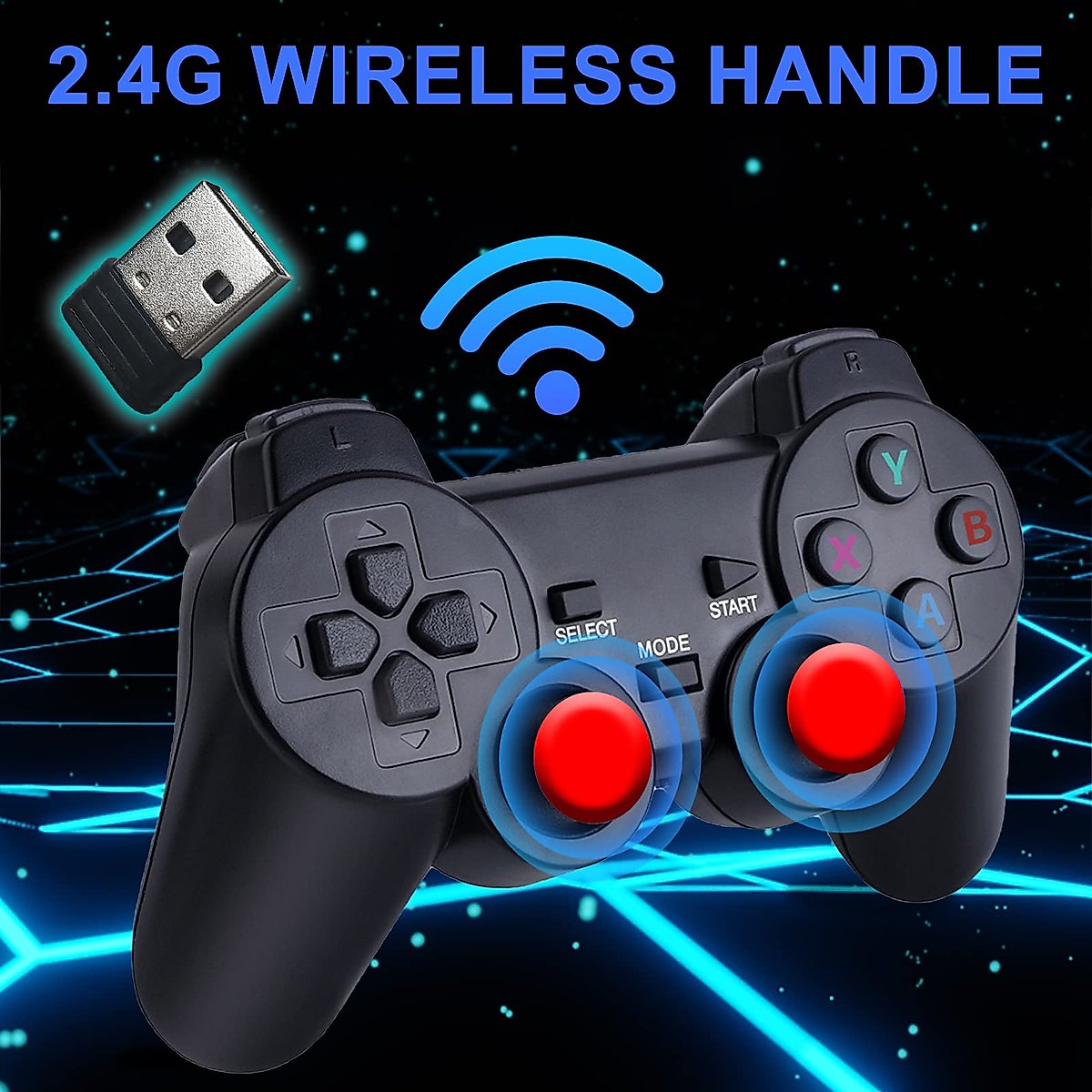 Retro Gaming Console,Retro Game Console,Retro Play Game Stick,Retro Game Stick ,Nostalgia Stick Game,Retro Plug and Play Gaming System,20,000+ Games, 4K HDMI Output,with Dual2.4G Wireless Controllers