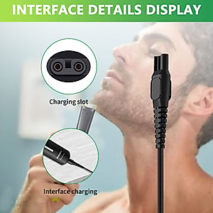 Bouge 15V Norelco One Blade Shaver Charger Compatible with Philips Norelco OneBlade QP6510 QP6520 QP6530 QP6550 (Fits Only) Razor Power Cord, Replacement HQ8505 15V 360mA 5.4W Power Supply Plug