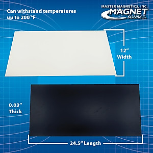 Master Magnetics - B005HY9KDM Magnet Sheet, Magnetic Paper, 12" Wide, 24" Long, White Vinyl Back, 08505