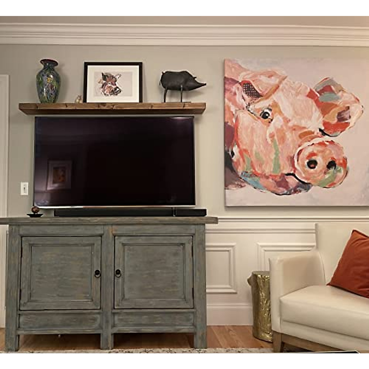 Joel's Antiques | 60 Inch Floating Shelves for Wall | Made of Natural Wood and Easy Install | Heavy Duty Rustic Book Shelves | Perfect for Bathroom, Kitchen, Living Room | Medium Brown 60x9x2 Inches