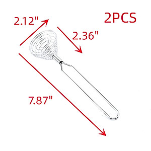 Oedema Stainless Steel Egg Whisk Spring Coil Whisk Cream Scrambler Kitchen Cooking Tool Pack of 2